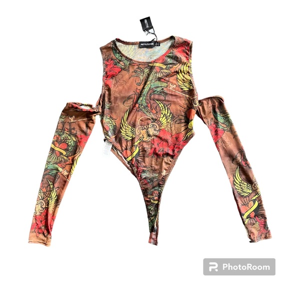 PrettyLittleThing | Tops | Y2k Mesh Bodysuit | Poshmark